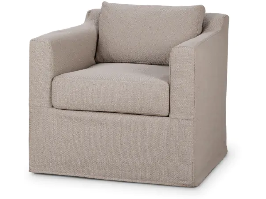 Bramble Ethan Slipcovered Swivel Chair Furniture Living Room Chairs