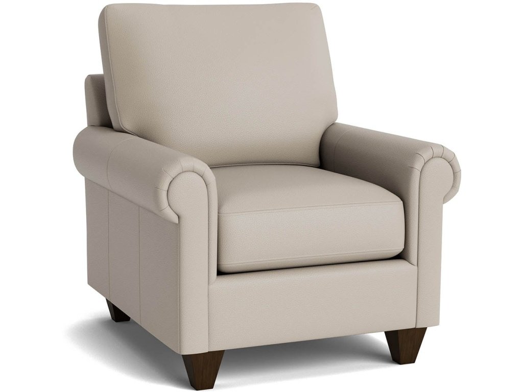Bassett Premier Custom Leather Panel Arm Accent Chair Furniture Living ...